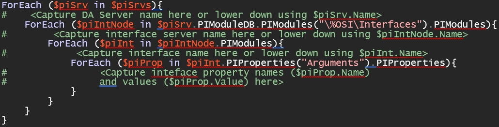 Get Interface Settings From Mdb Using Powershell And Pi Sdk